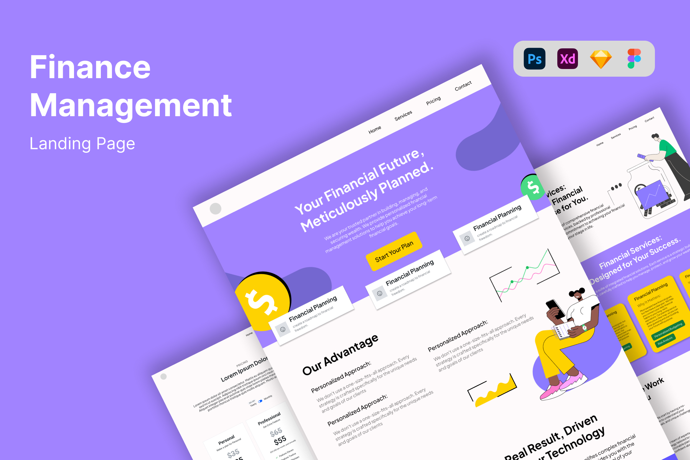 Finance Management Landing Page Design - Graphicted