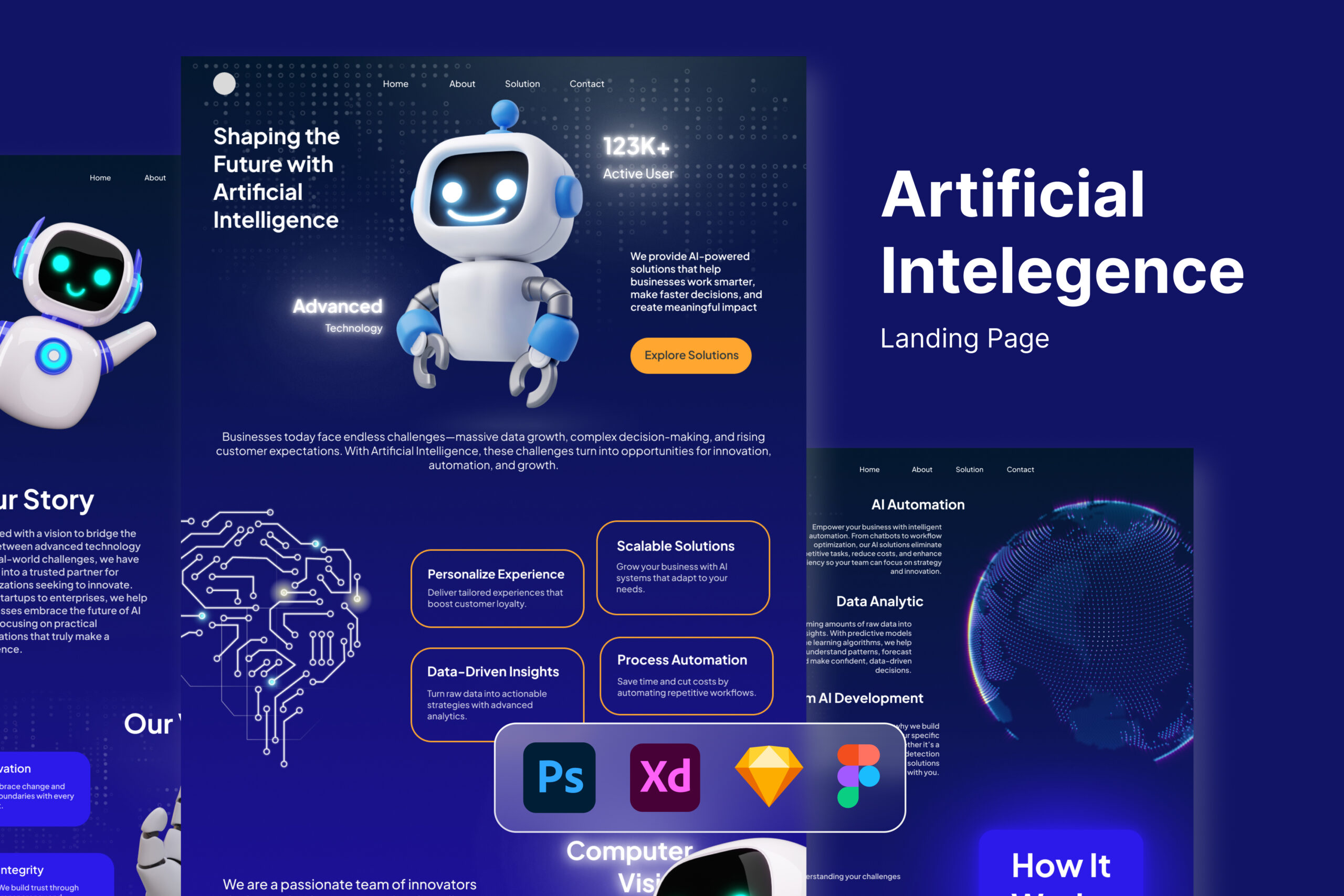 Artificial Intelligence Landing Page Design - Graphicted