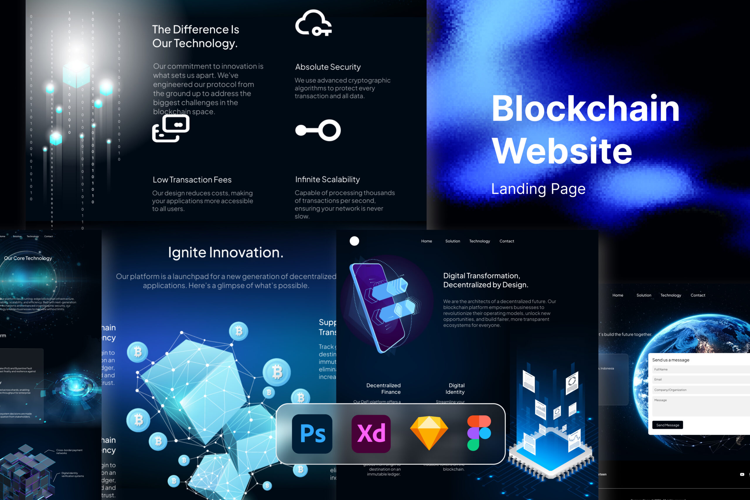 Blockchain Website Template - Graphicted